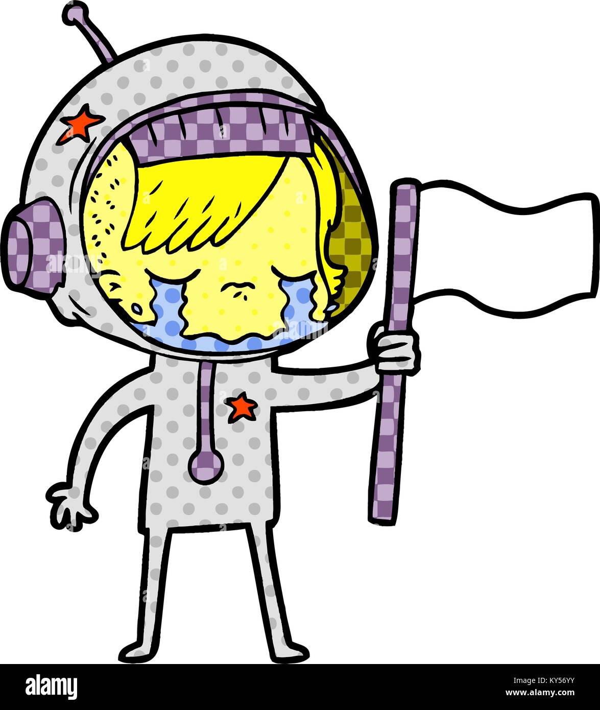 cartoon crying astronaut girl Stock Vector Image & Art - Alamy