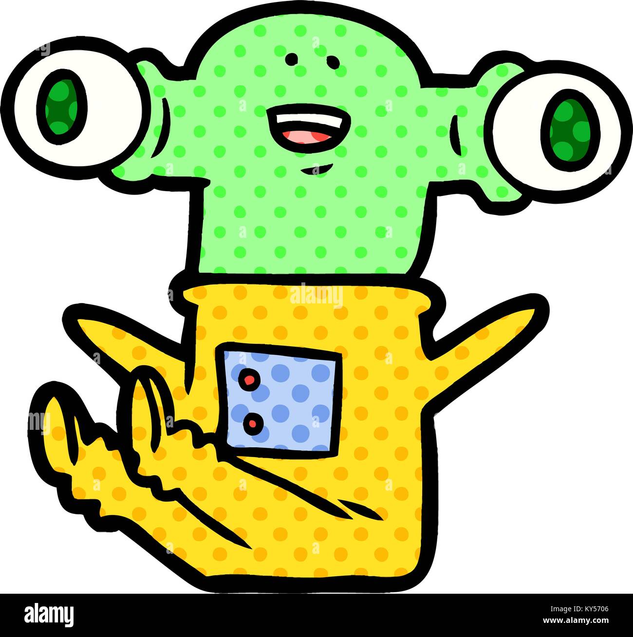 friendly cartoon alien sitting down Stock Vector Image & Art - Alamy