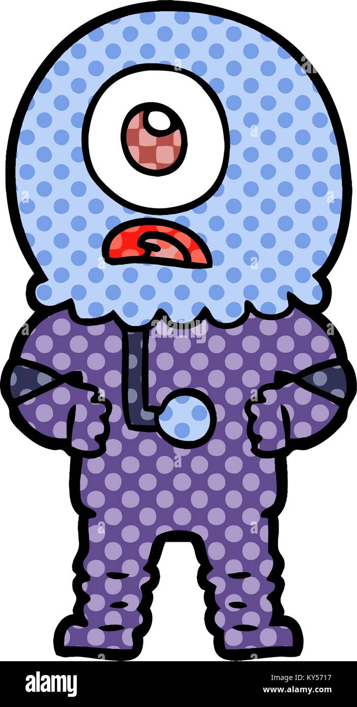 cartoon cyclops alien spaceman Stock Vector Image & Art - Alamy
