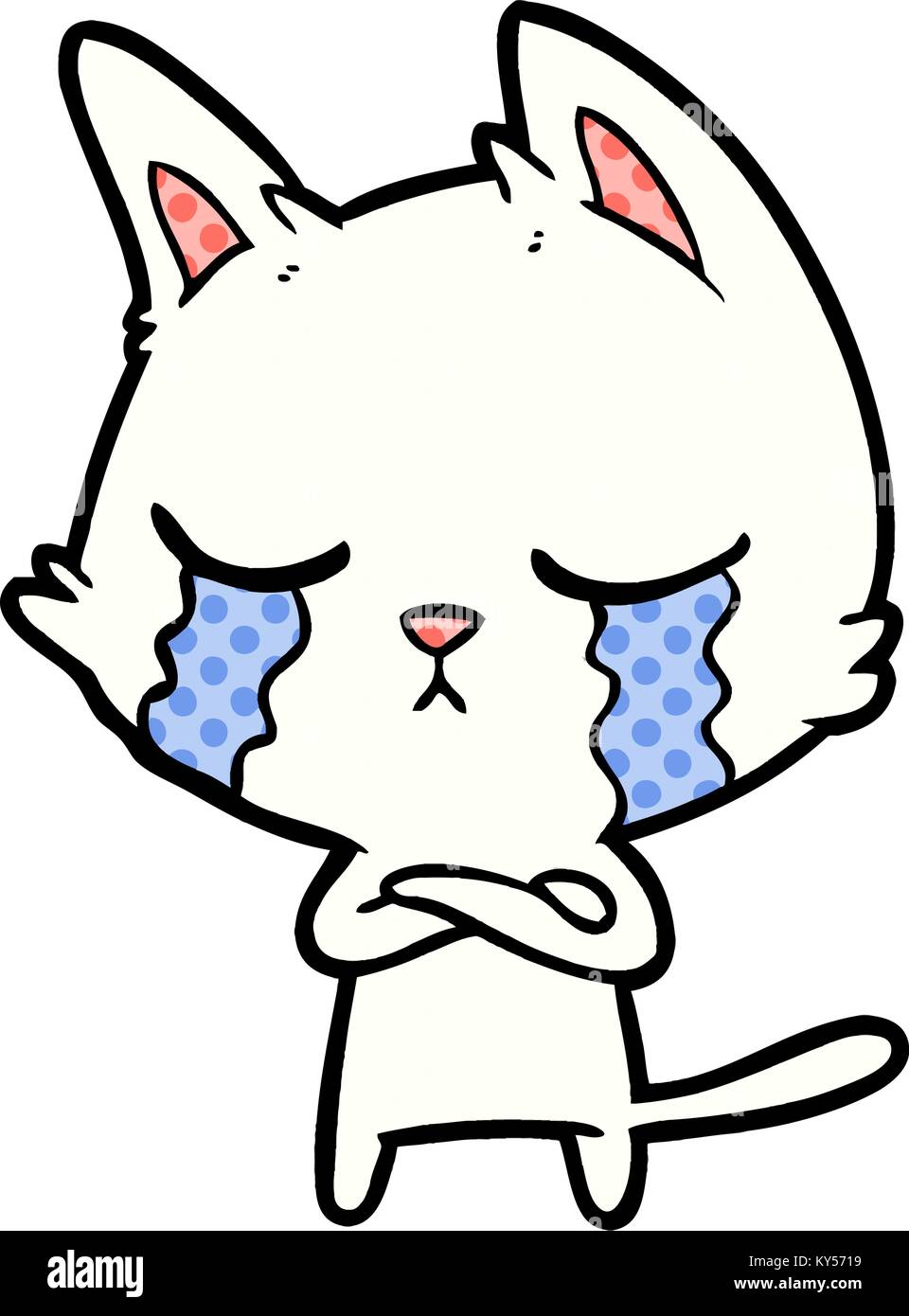 crying cartoon cat Stock Vector Image & Art - Alamy