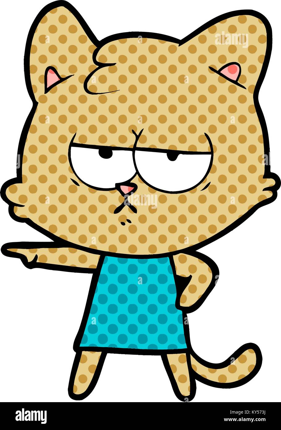 bored cartoon cat pointing Stock Vector Image & Art - Alamy