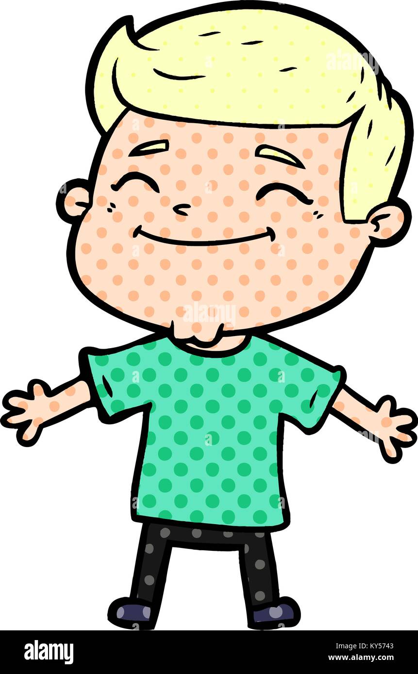 happy cartoon man with open arms Stock Vector Image & Art - Alamy