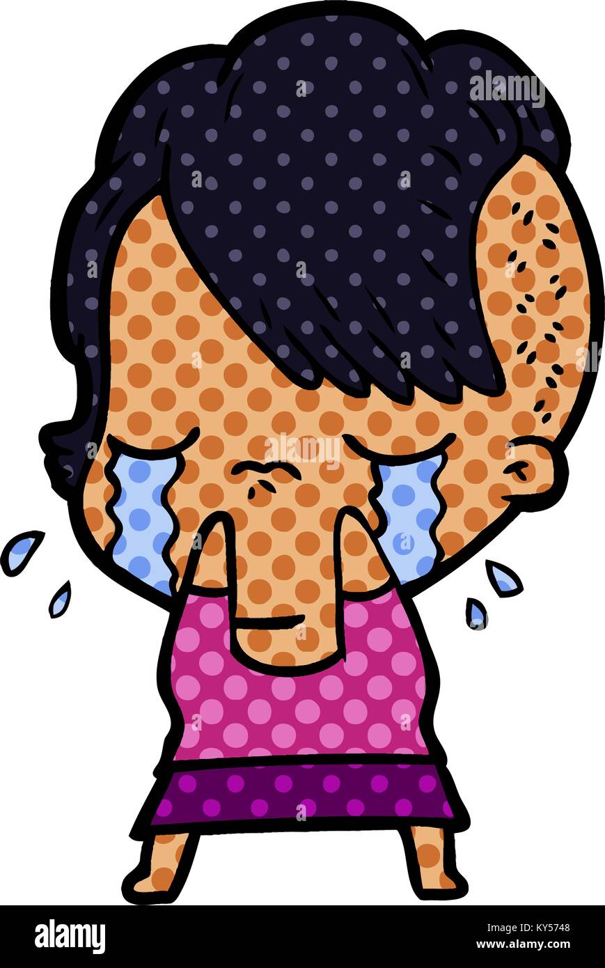 cartoon crying girl Stock Vector Image & Art - Alamy