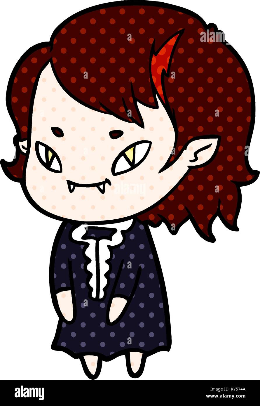 cartoon friendly vampire girl Stock Vector Image & Art - Alamy