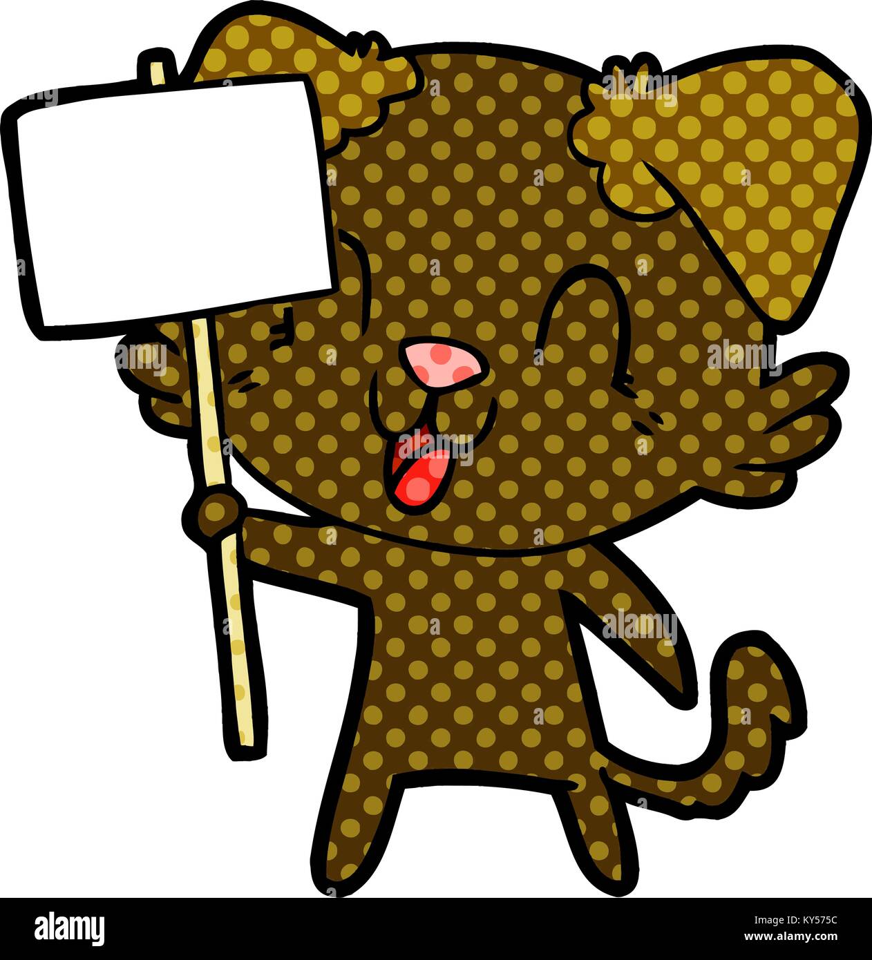 laughing cartoon dog with sign Stock Vector Image & Art - Alamy