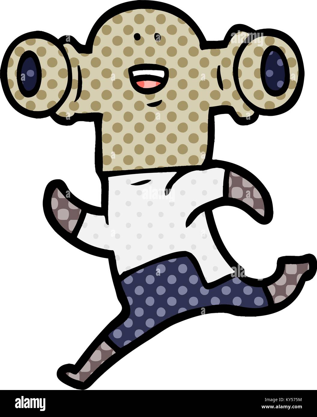 friendly cartoon alien running Stock Vector Image & Art - Alamy