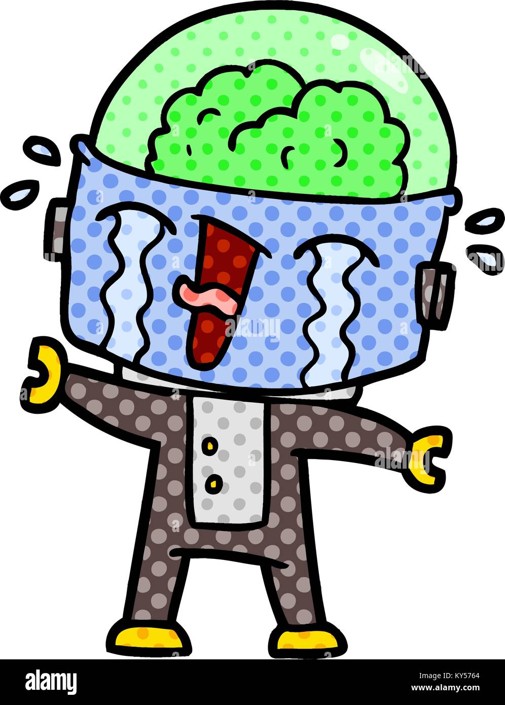 cartoon crying robot Stock Vector Image & Art - Alamy