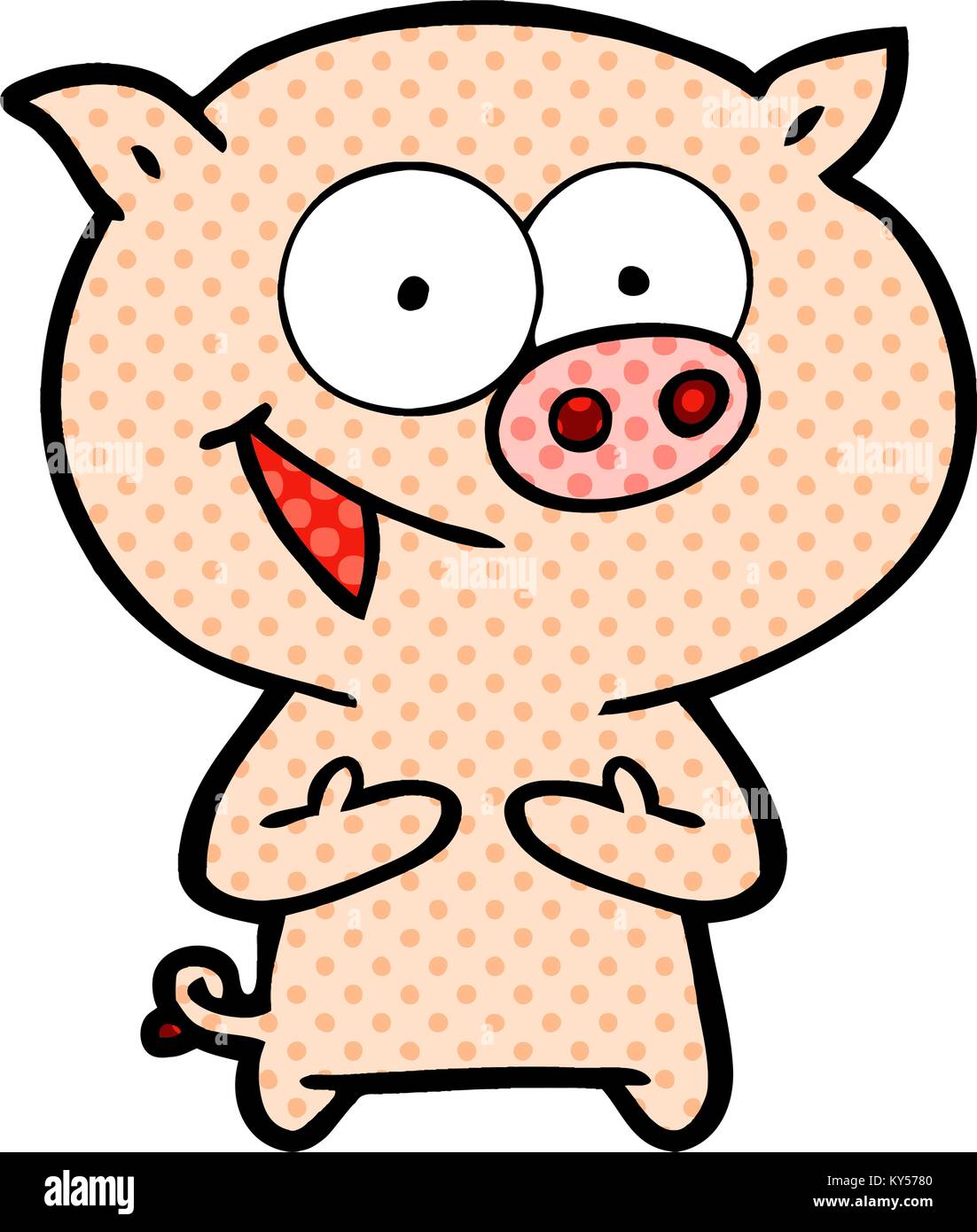cheerful pig cartoon Stock Vector Image & Art - Alamy