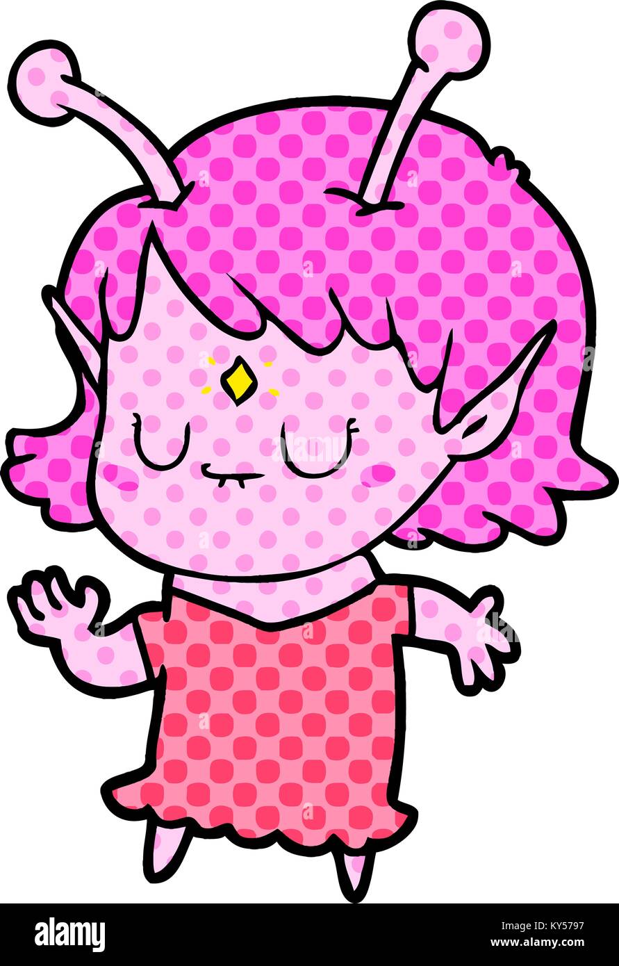 cartoon alien girl dancing Stock Vector Image & Art - Alamy