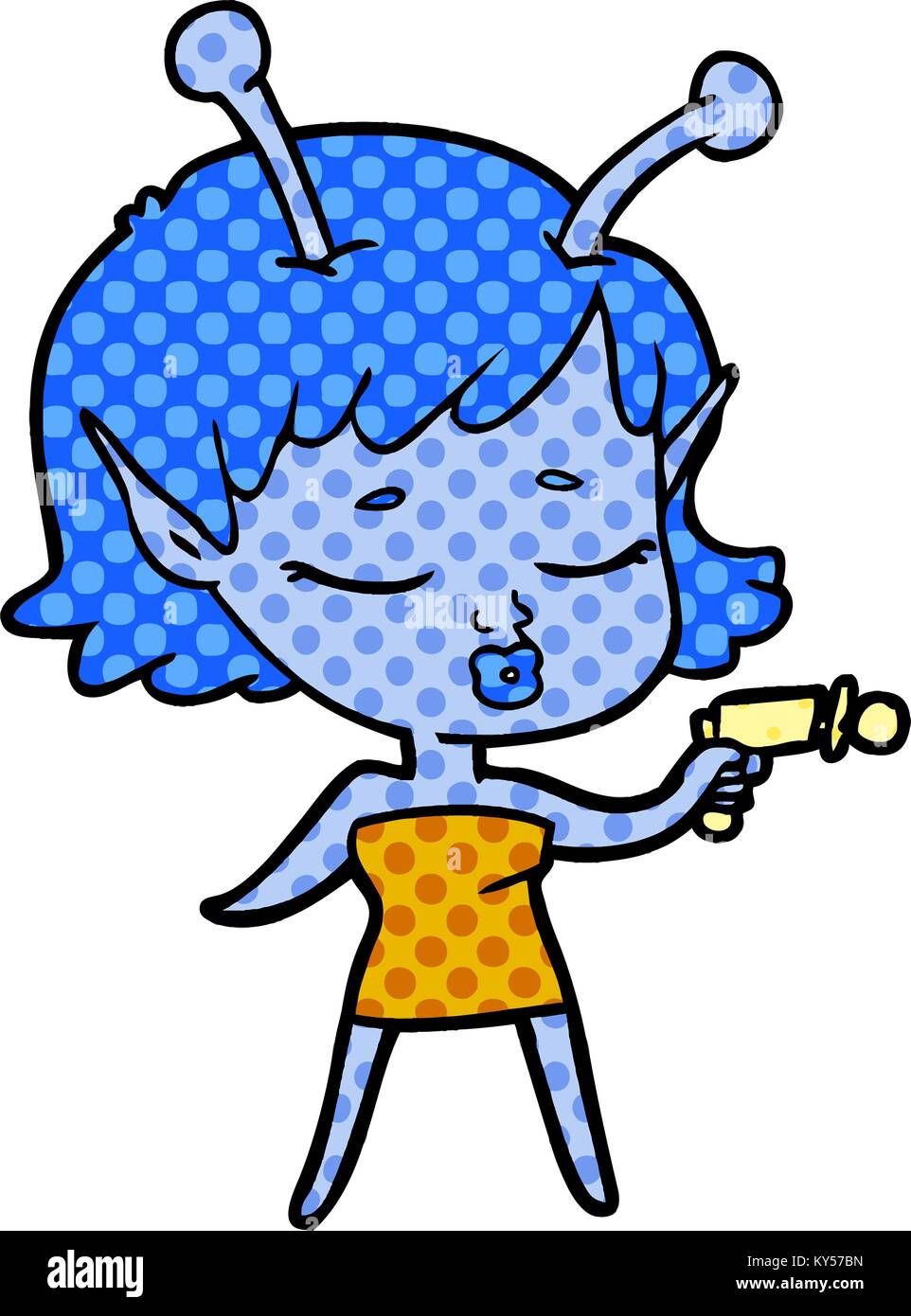 cute alien girl cartoon Stock Vector Image & Art - Alamy