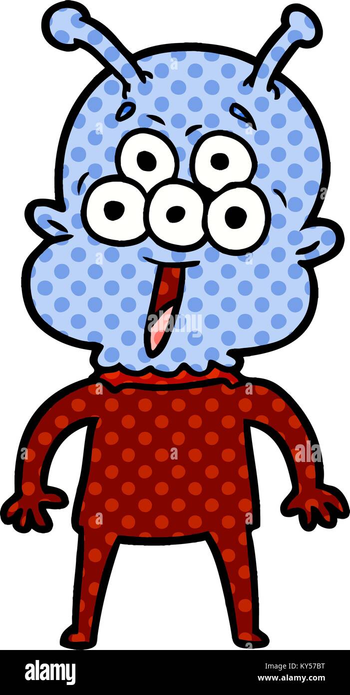 happy cartoon alien Stock Vector Image & Art - Alamy