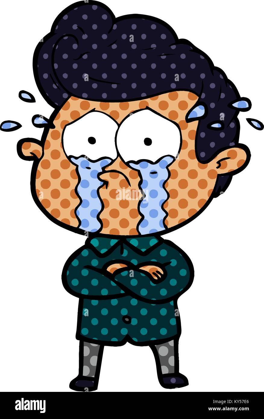 cartoon crying man with crossed arms Stock Vector Image & Art - Alamy