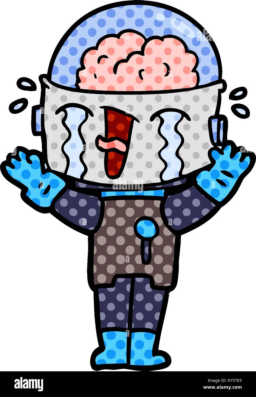 cartoon crying robot Stock Vector Image & Art - Alamy