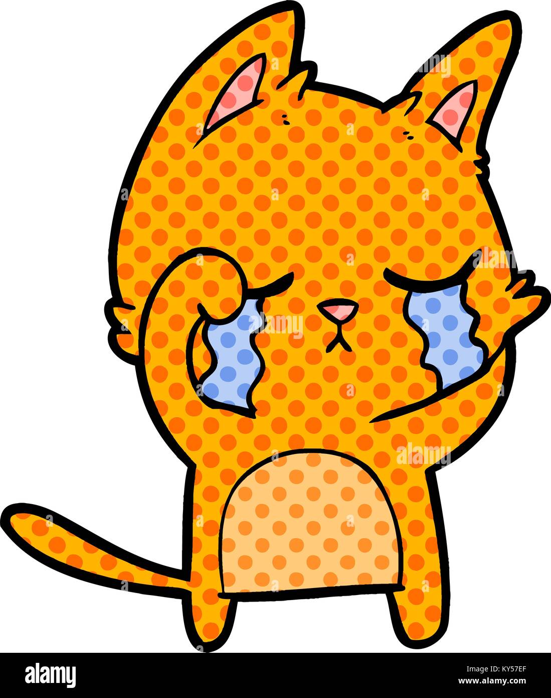 crying cartoon cat Stock Vector Image & Art - Alamy