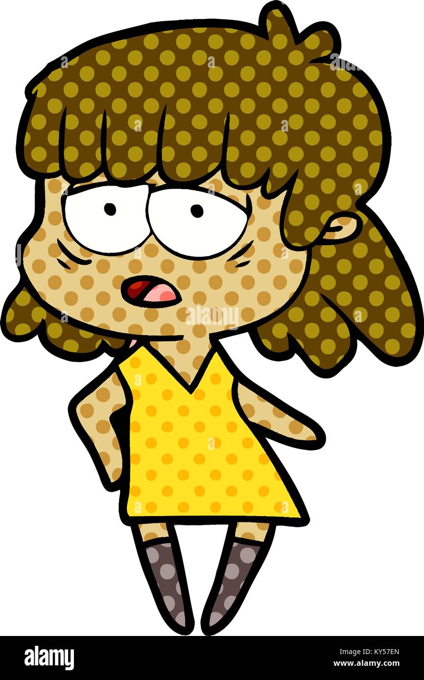 cartoon tired woman Stock Vector Image & Art - Alamy