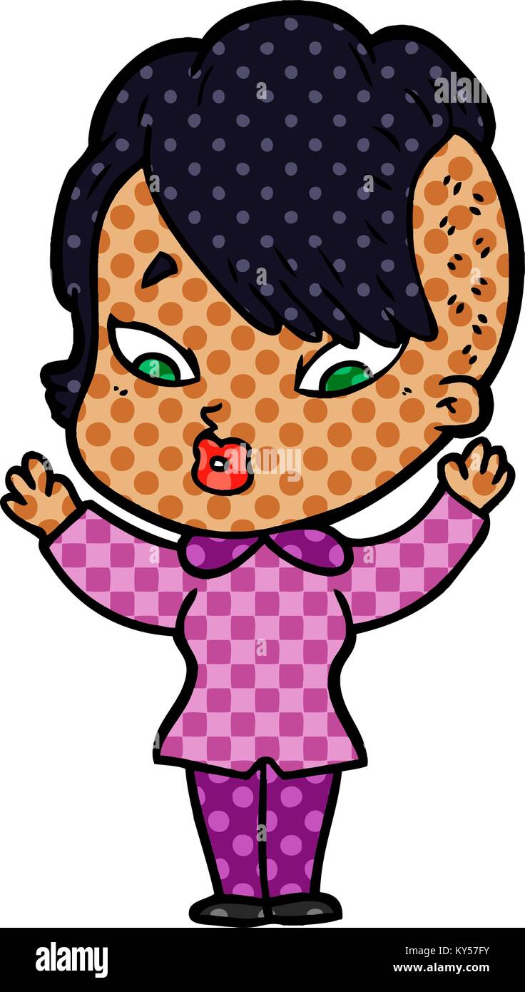 cartoon surprised girl Stock Vector Image & Art - Alamy