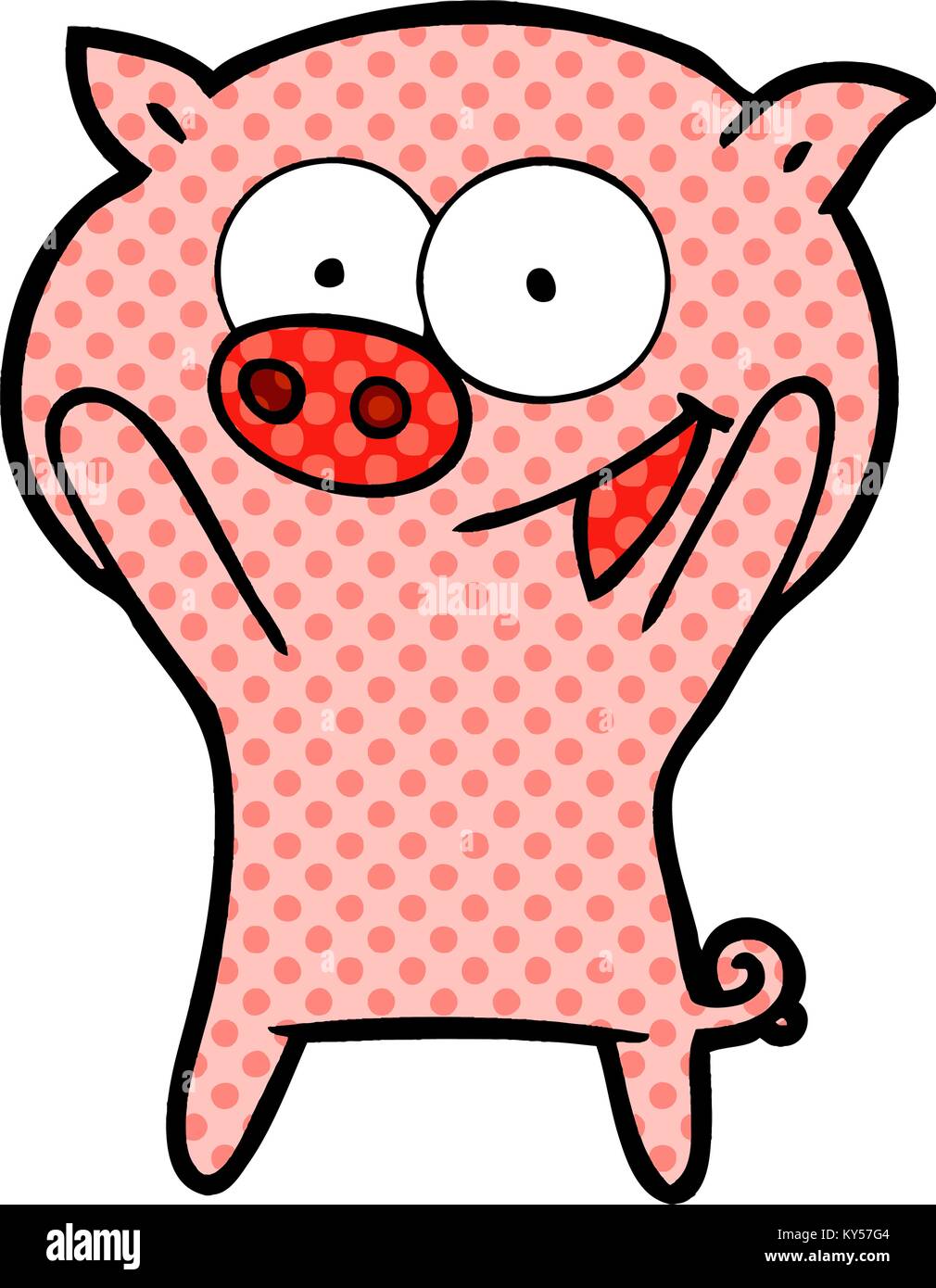 happy pig cartoon Stock Vector Image & Art - Alamy