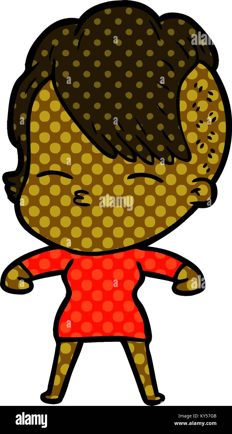 cartoon squinting girl Stock Vector Image & Art - Alamy