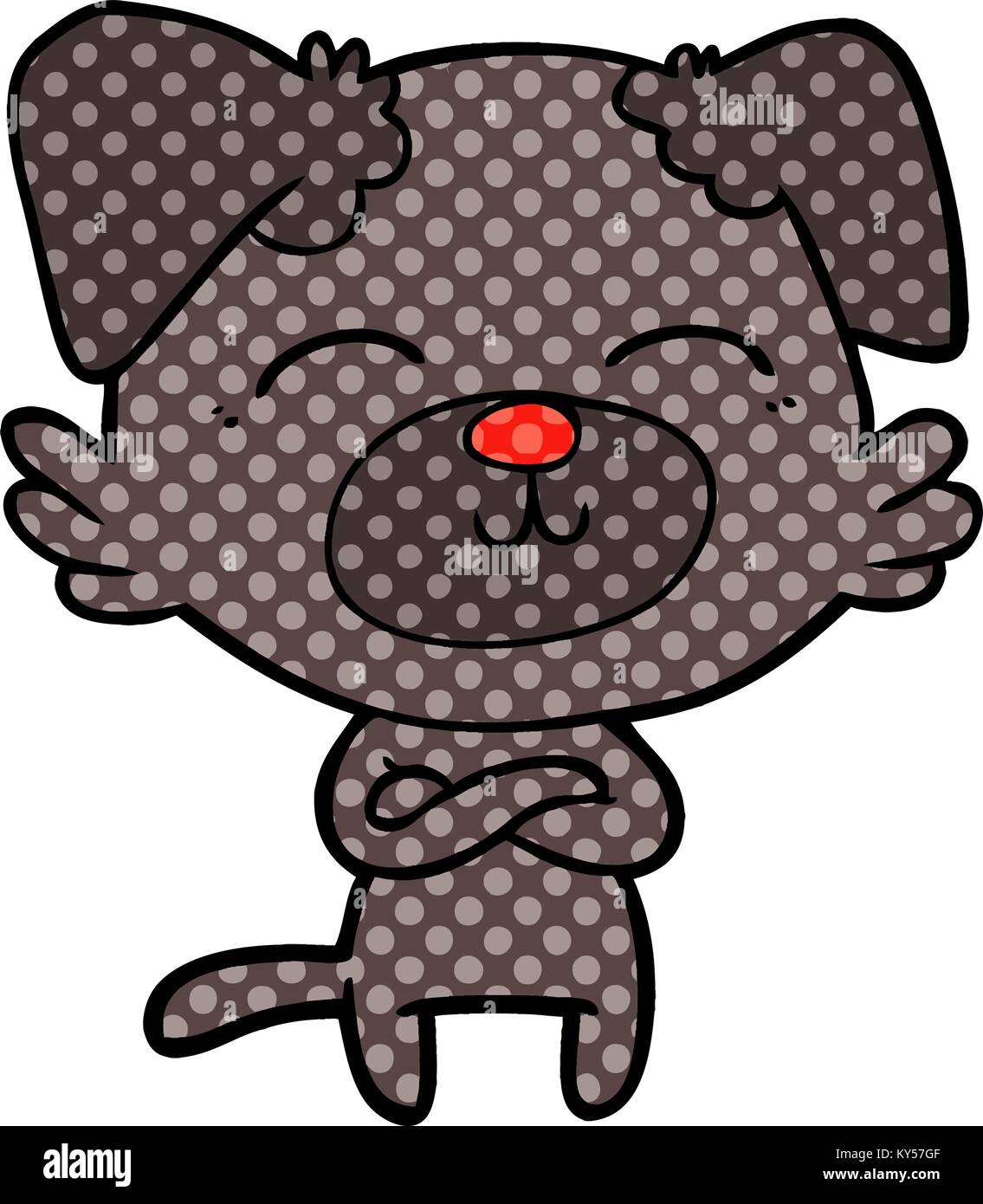 cartoon dog crossing arms Stock Vector Image & Art - Alamy