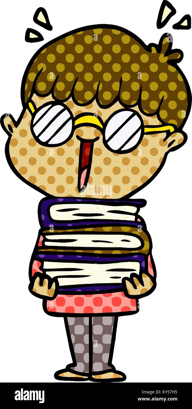 cartoon boy with amazing books Stock Vector Image & Art - Alamy
