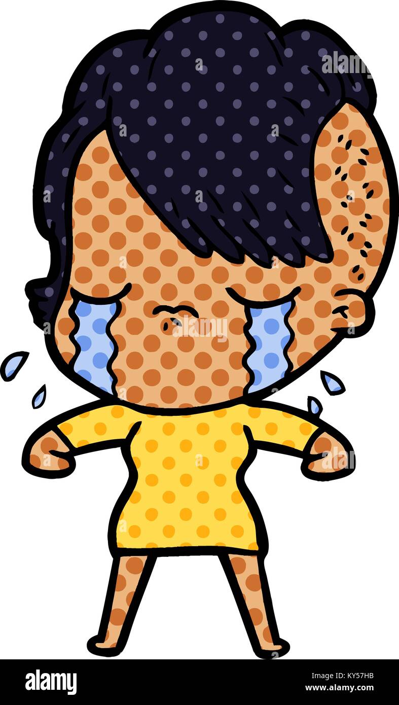 cartoon crying girl Stock Vector Image & Art - Alamy