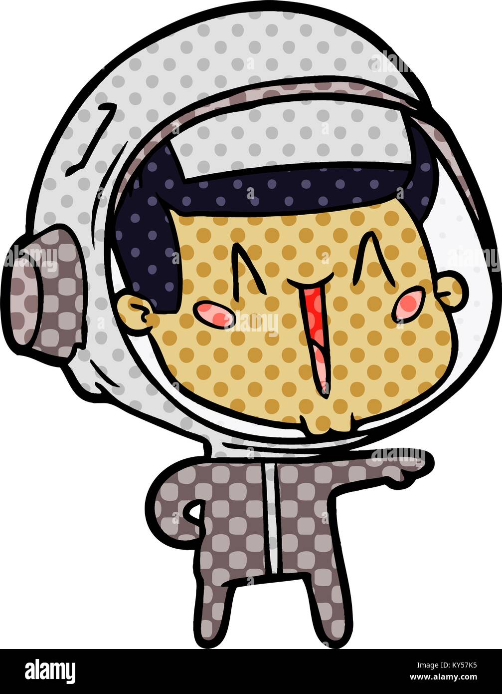 happy cartoon astronaut pointing Stock Vector Image & Art - Alamy