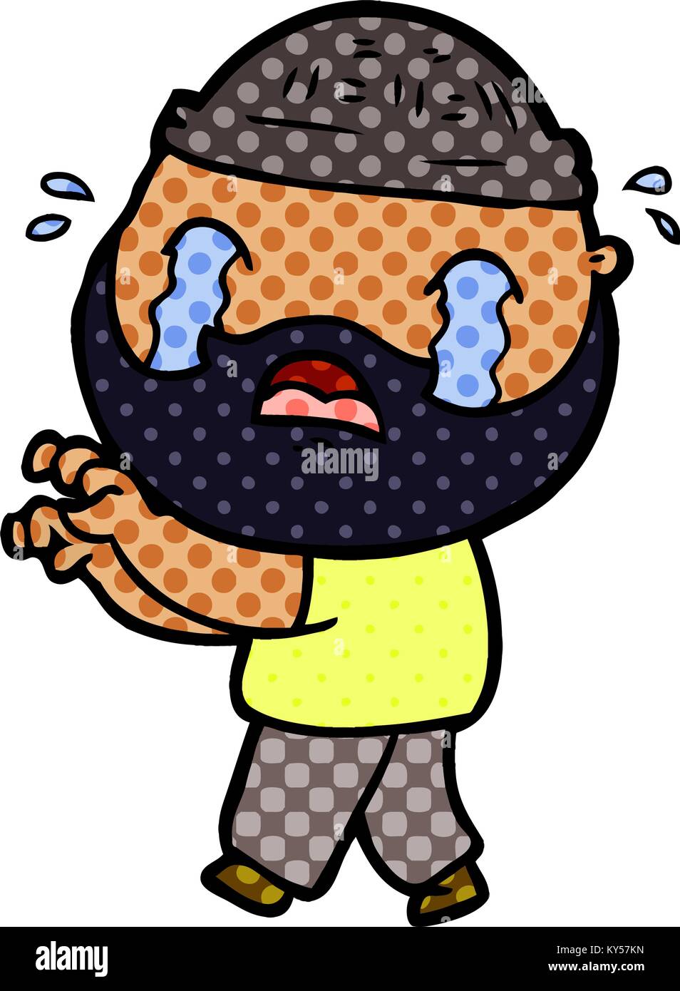 cartoon bearded man crying Stock Vector Image & Art - Alamy