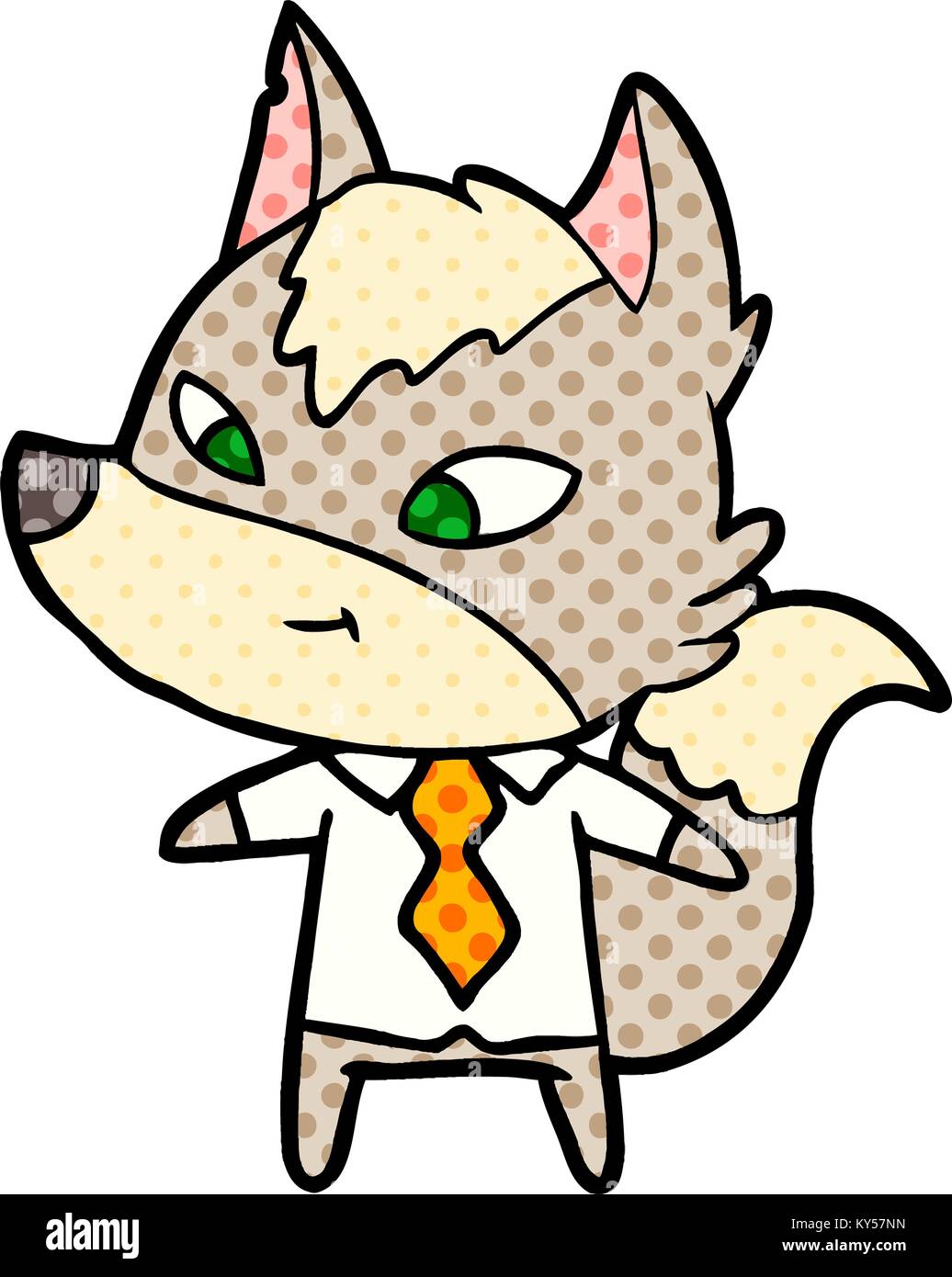 friendly cartoon wolf manager Stock Vector Image & Art - Alamy