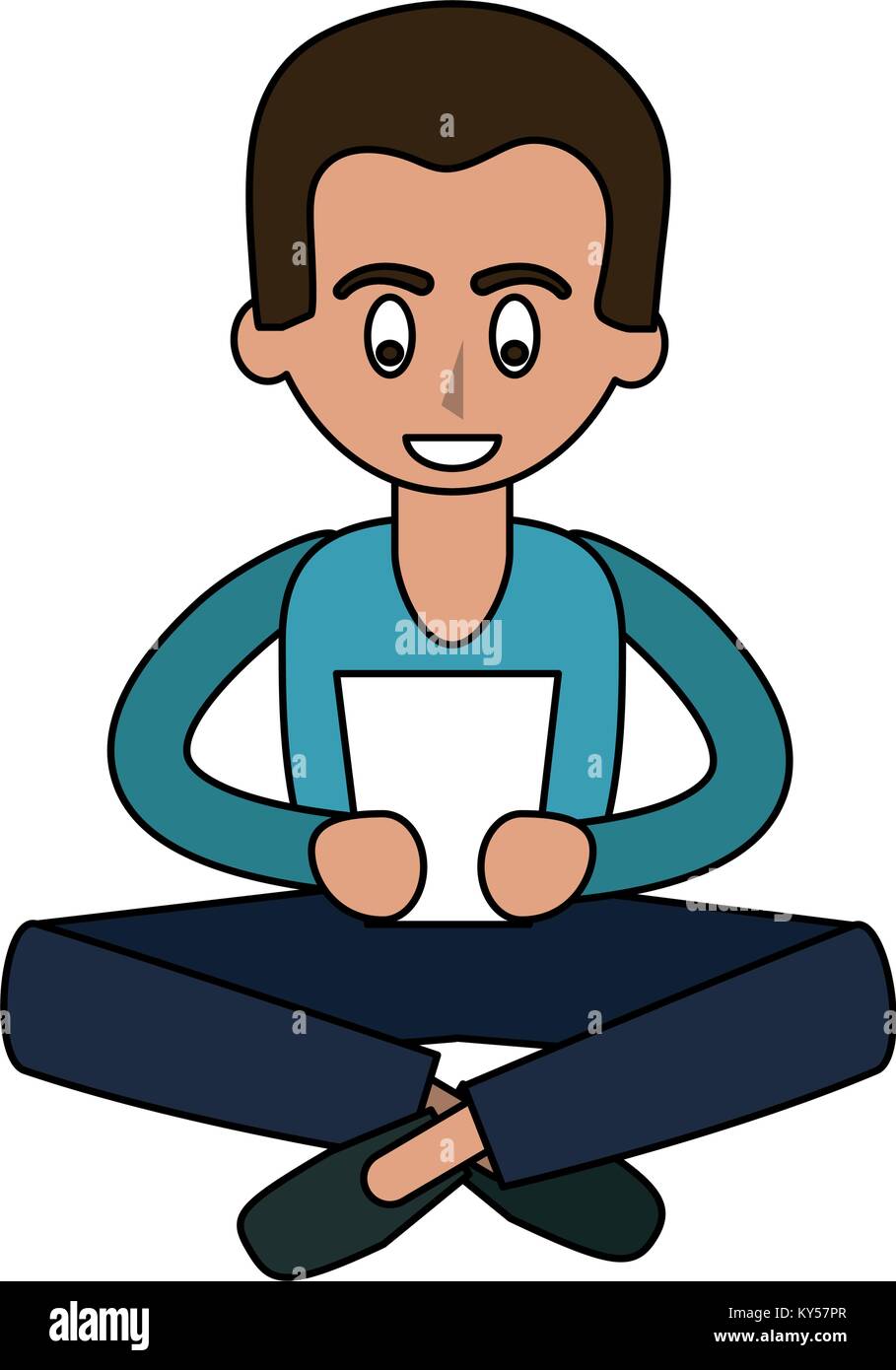 Young manager using tablet Stock Vector Images - Alamy