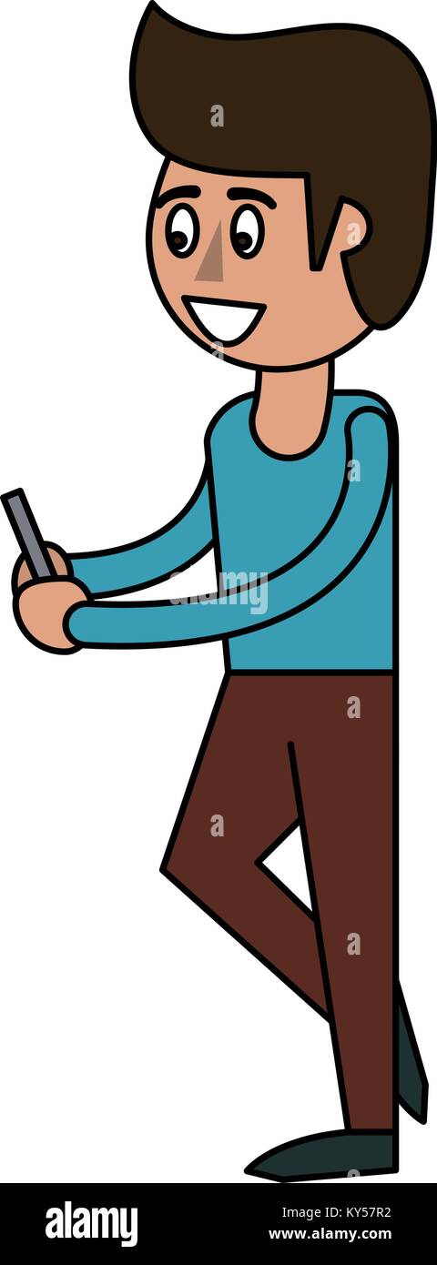 Man with smartphone cartoon Stock Vector Image & Art - Alamy