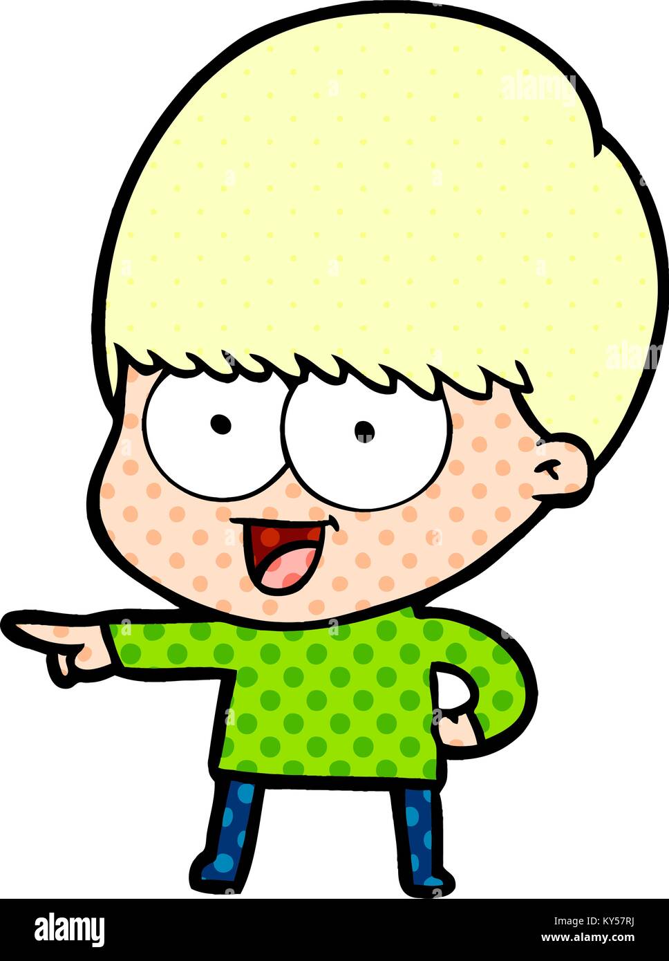 happy cartoon boy pointing Stock Vector Image & Art - Alamy