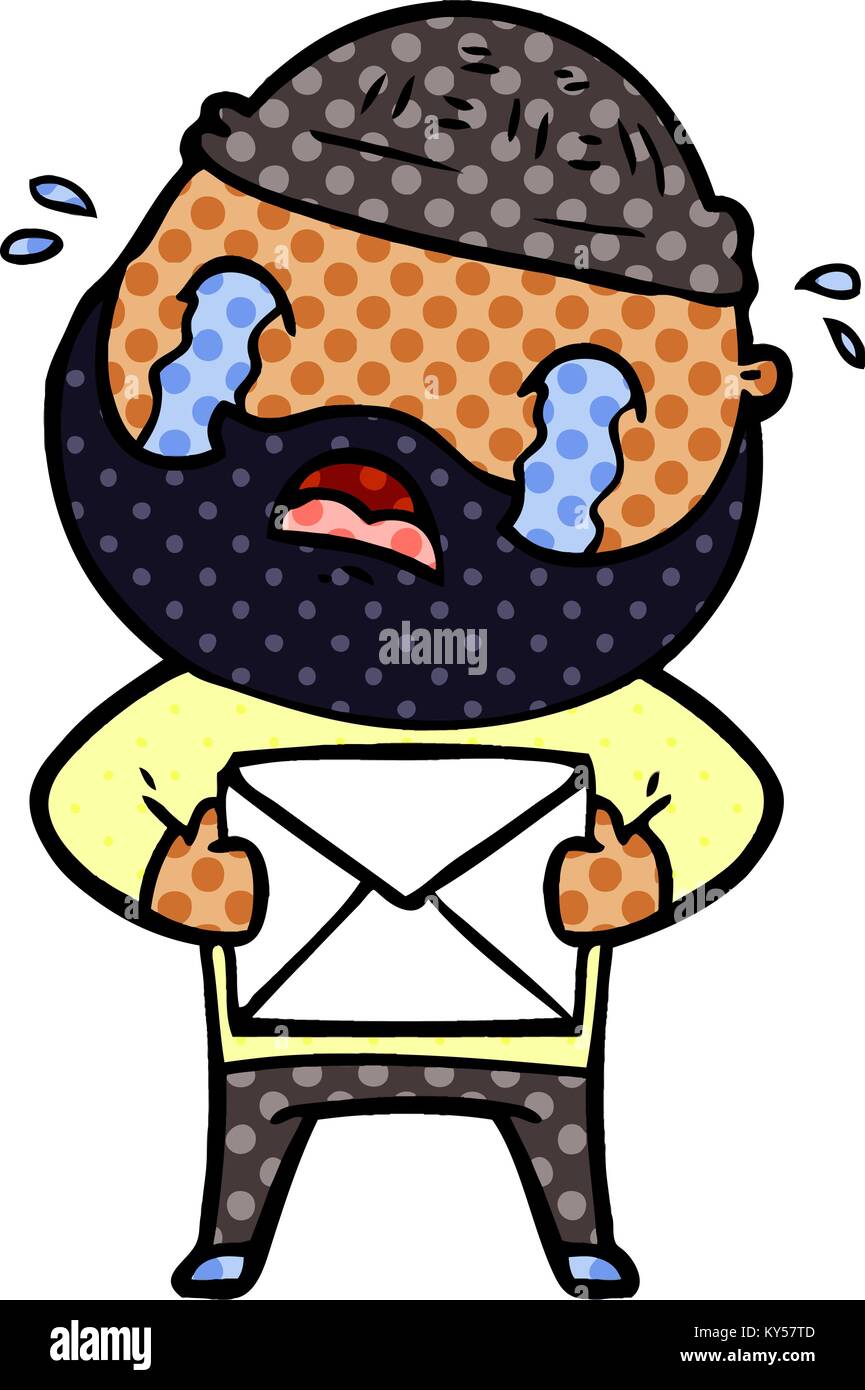 cartoon bearded man crying Stock Vector Image & Art - Alamy