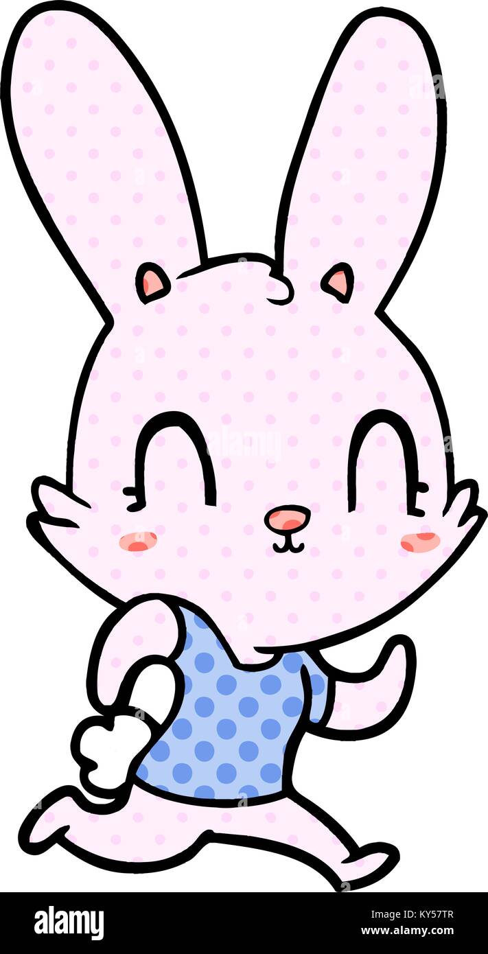 cute cartoon rabbit running Stock Vector Image & Art - Alamy