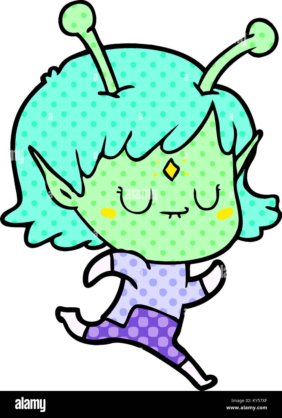 cartoon alien girl Stock Vector Image & Art - Alamy