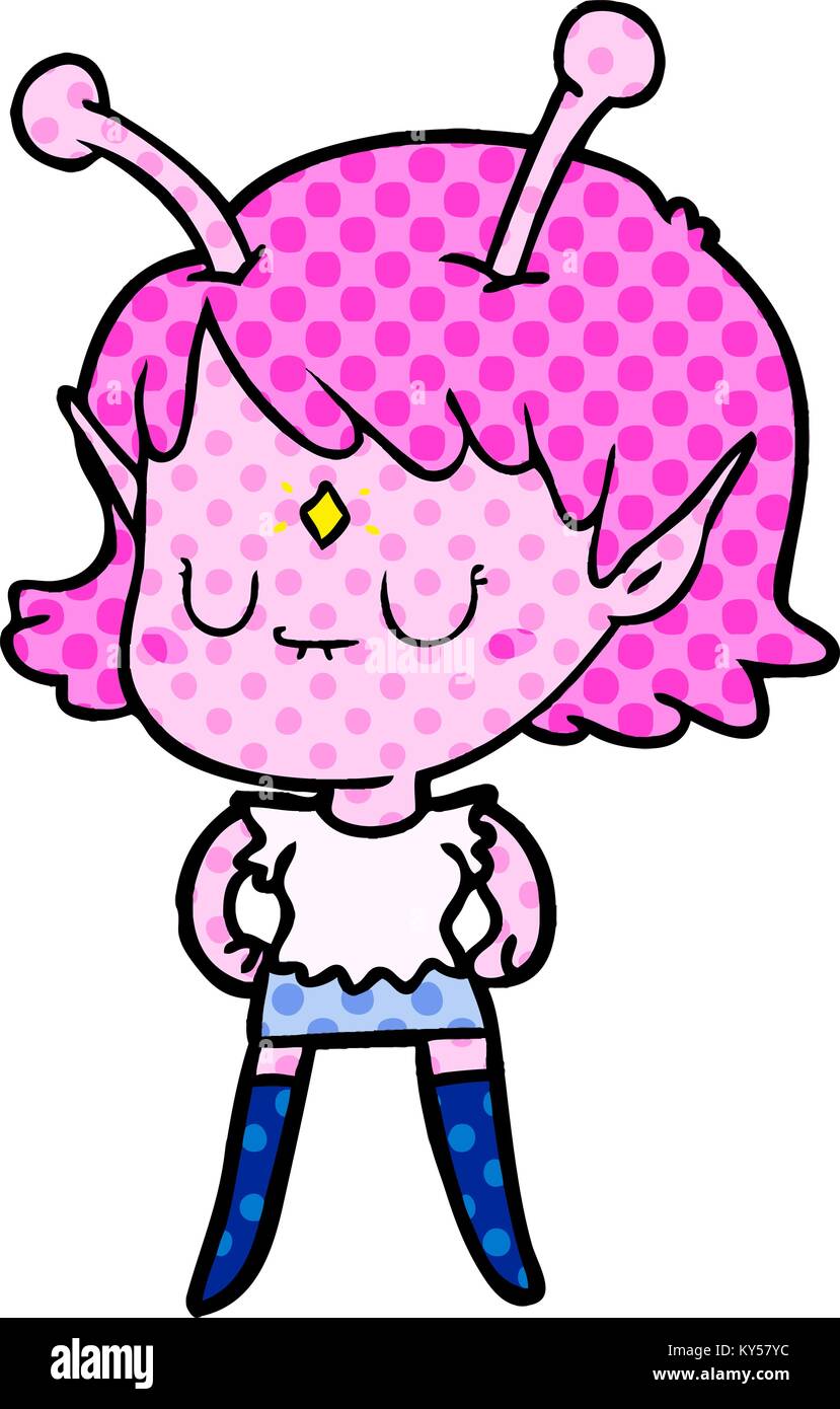 cartoon alien girl Stock Vector Image & Art - Alamy
