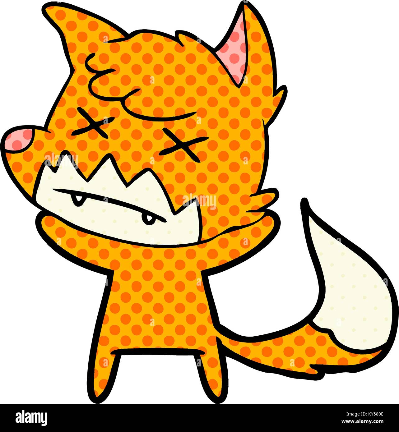 cartoon cross eyed fox Stock Vector Image & Art - Alamy