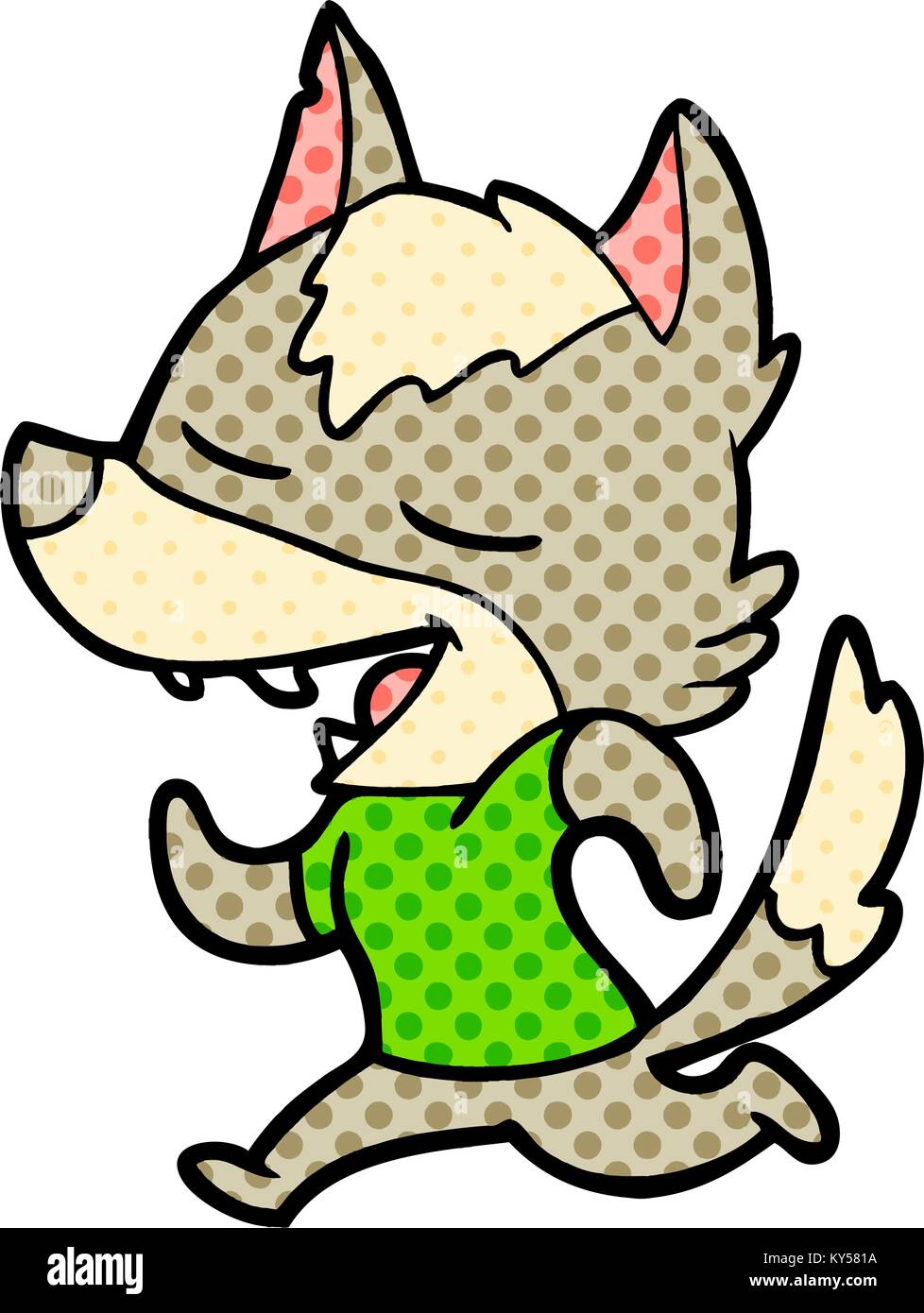 cartoon running wolf laughing Stock Vector Image & Art - Alamy