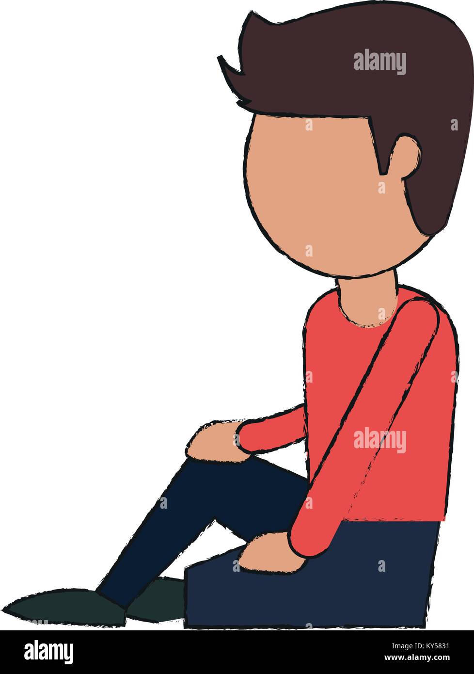 Man seated cartoon Stock Vector Image & Art - Alamy