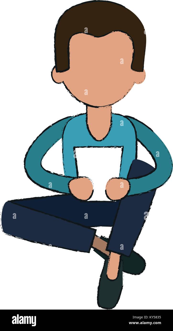 Man with tablet cartoon Stock Vector Image & Art - Alamy