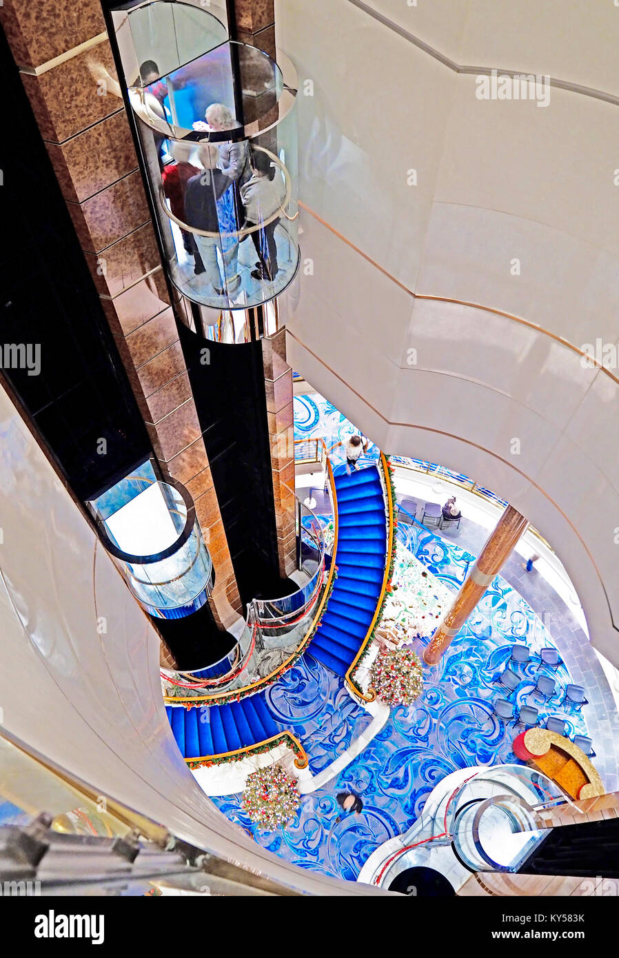 Atrium elevators on the Norwegian Sun cruise ship Stock Photo - Alamy