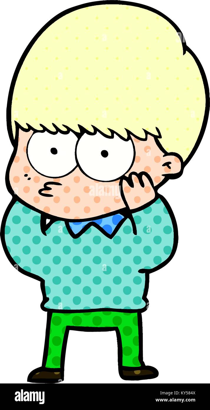nervous cartoon boy Stock Vector Image & Art - Alamy