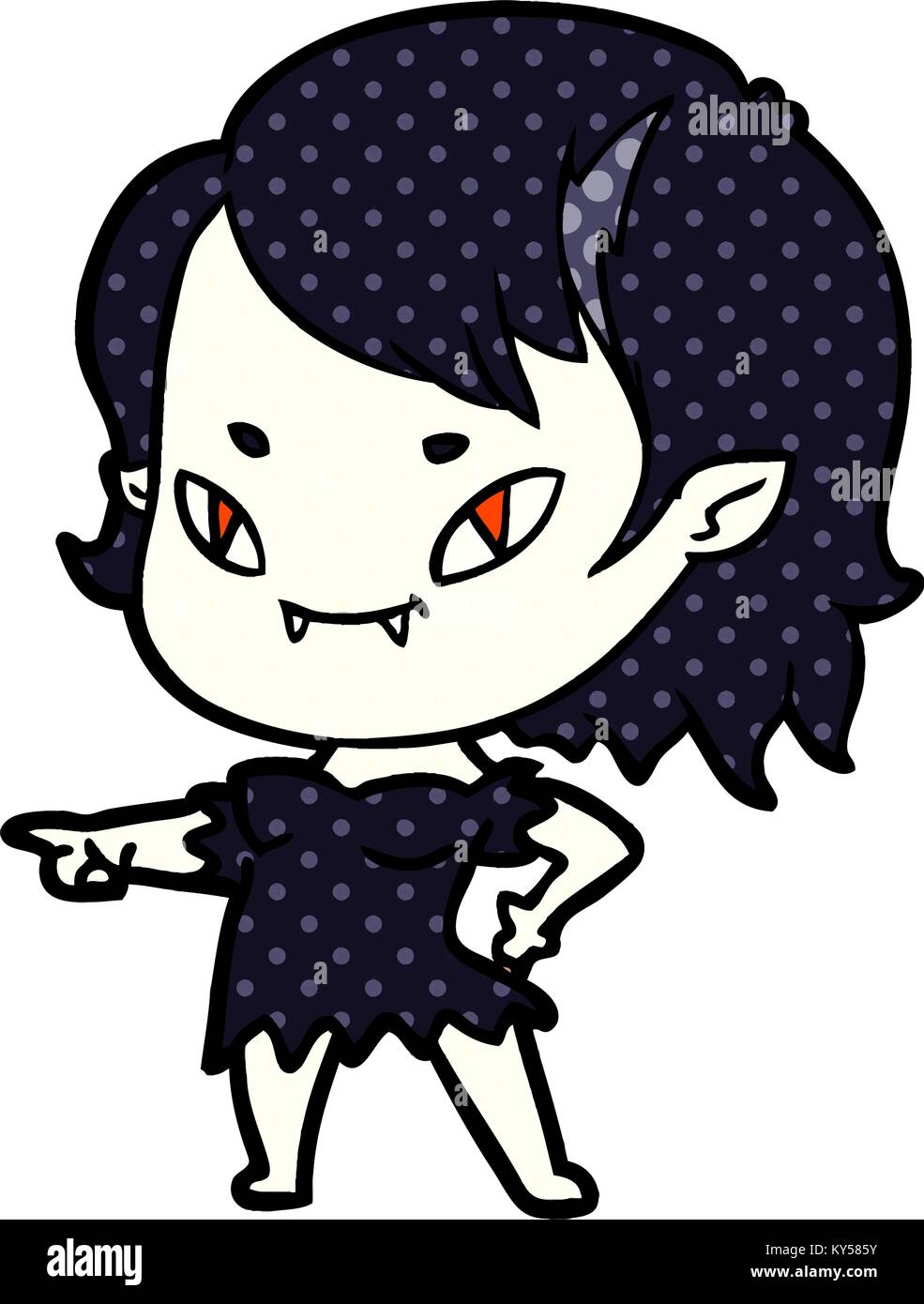 cartoon friendly vampire girl pointing Stock Vector Image & Art - Alamy