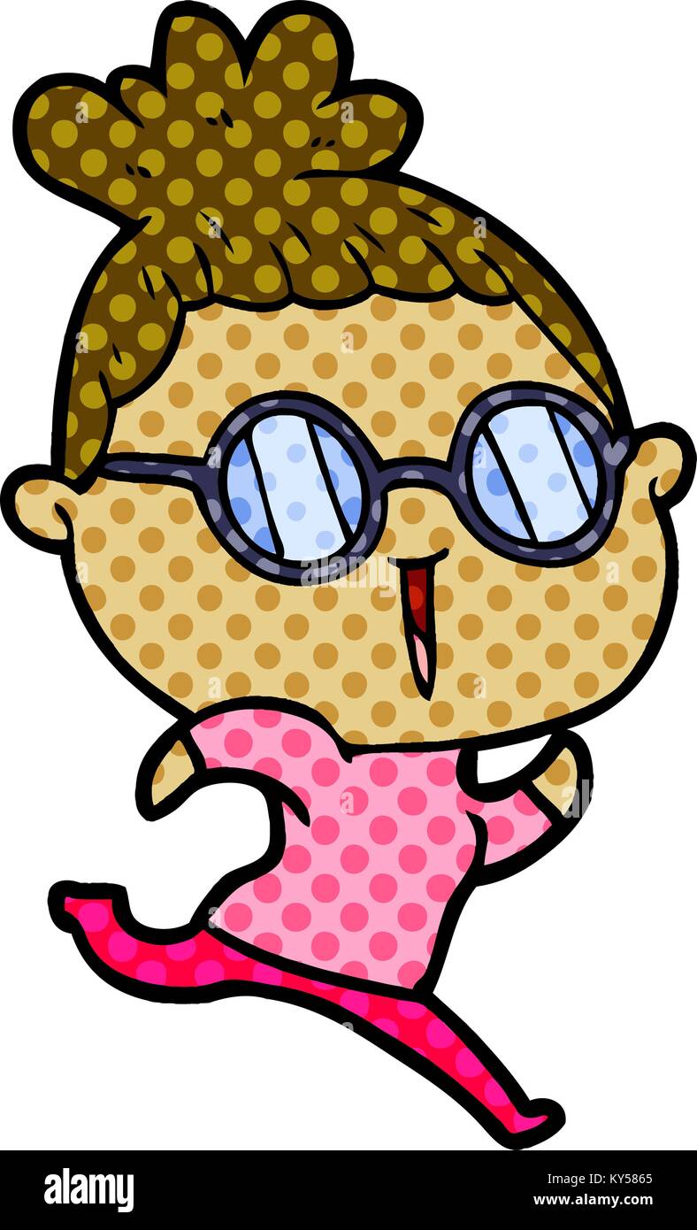 cartoon woman wearing spectacles Stock Vector Image & Art - Alamy
