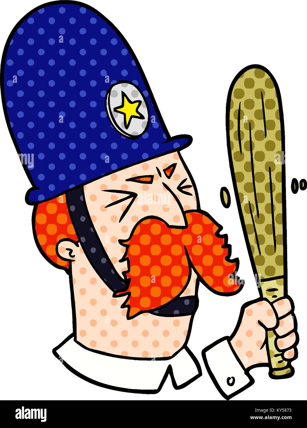 cartoon policeman waving baton Stock Vector Image & Art - Alamy