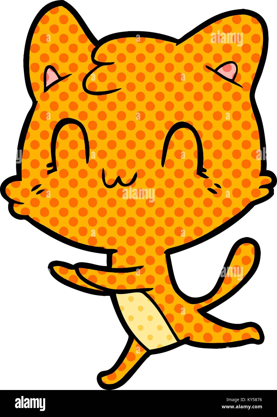 cartoon happy cat Stock Vector Image & Art - Alamy