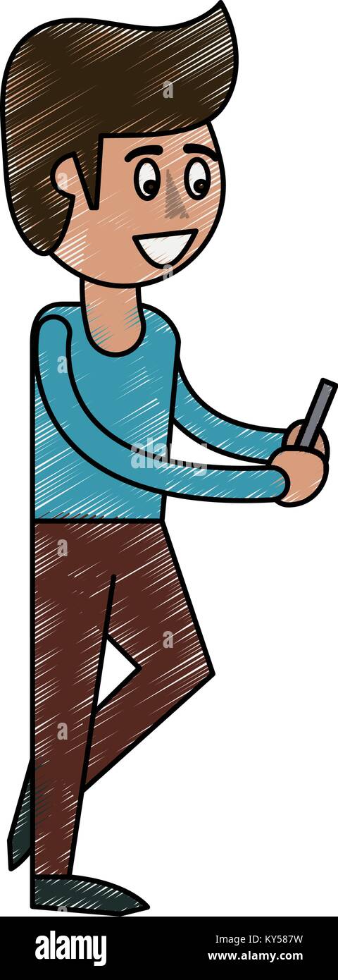 Man with smartphone cartoon Stock Vector Image & Art - Alamy
