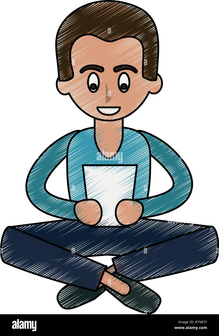 Young manager using tablet Stock Vector Images - Alamy