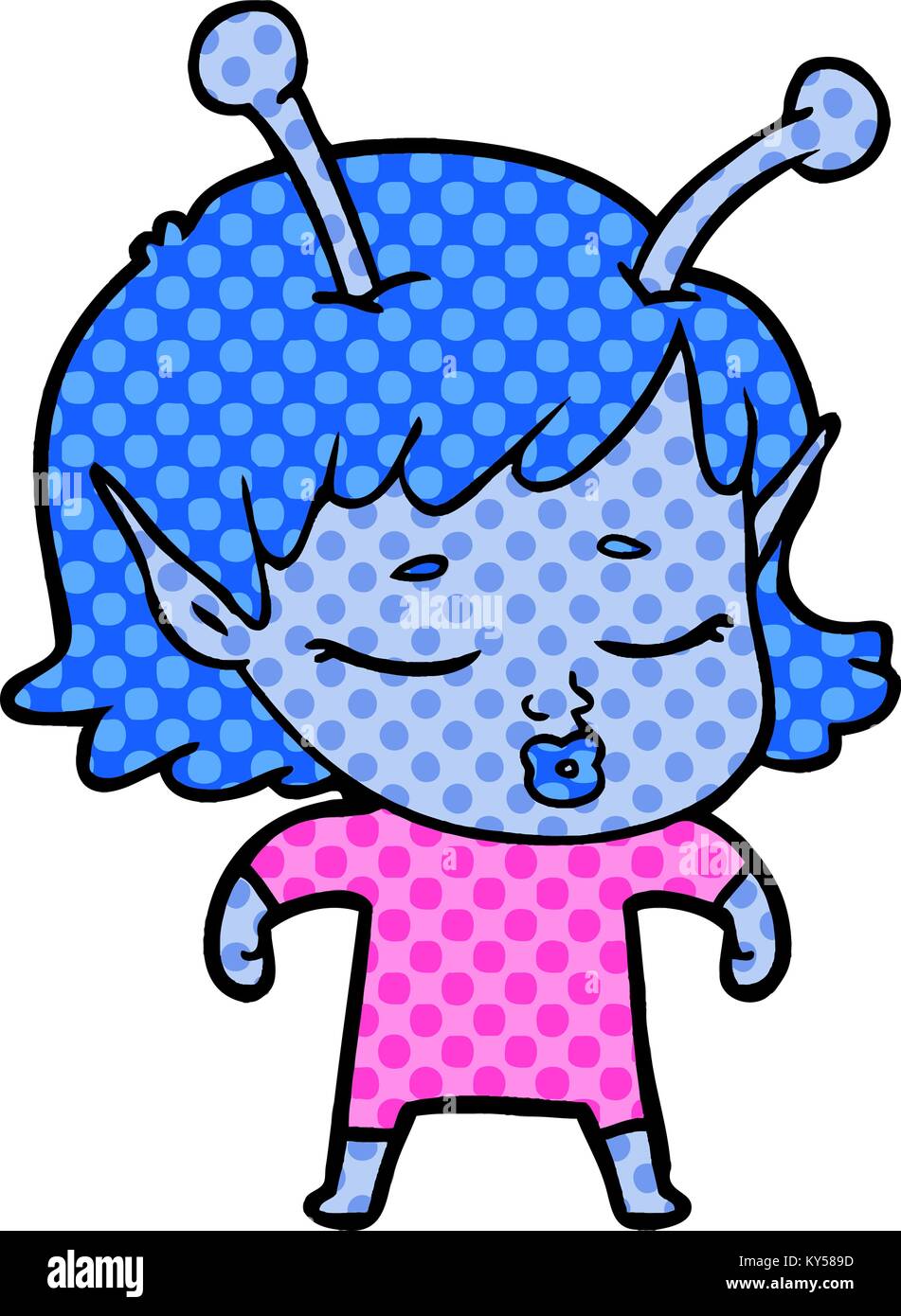 cute alien girl cartoon Stock Vector Image & Art - Alamy