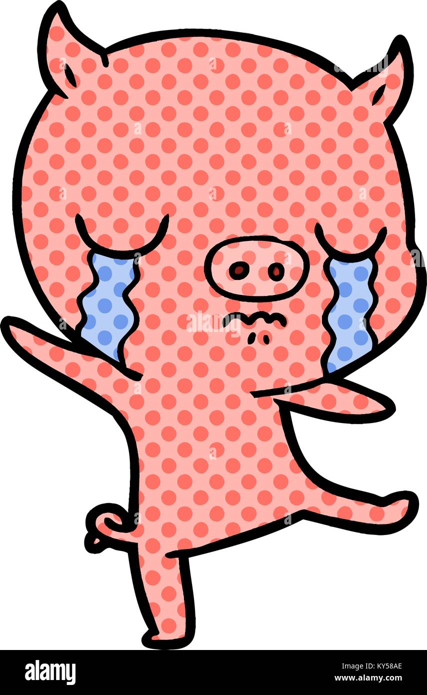 cartoon pig crying Stock Vector Image & Art - Alamy