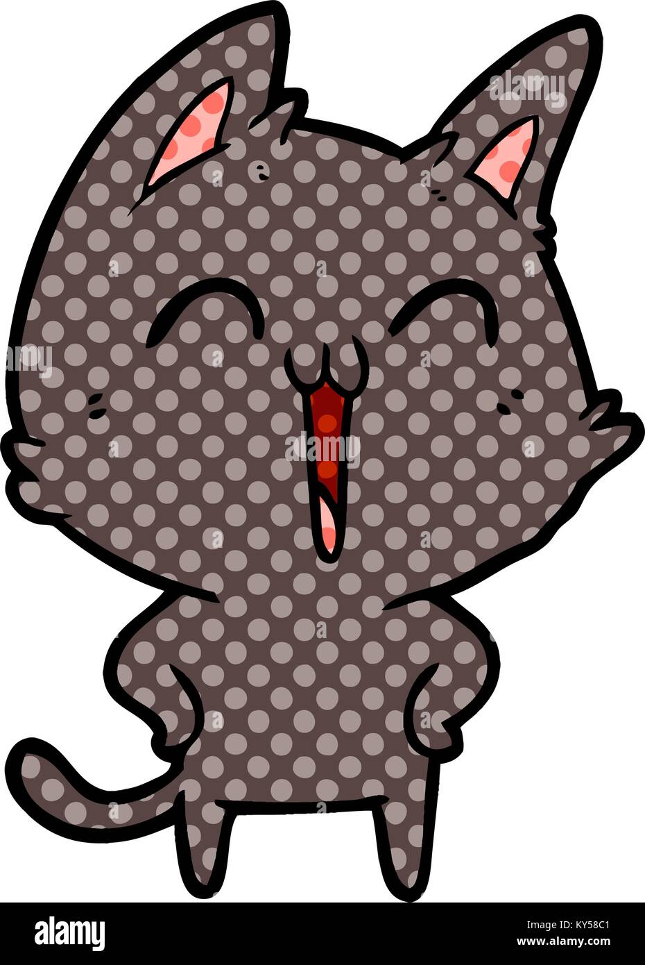 happy cartoon cat meowing Stock Vector Image & Art - Alamy